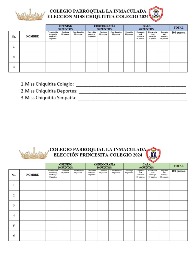 Hojas de Calificación Del Jurado | PDF
