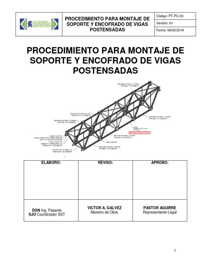 Pt-pc-03 Proc. Para Montaje de Soporte y Encofrado de Las Vigas ...