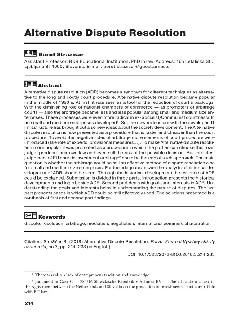 Alternative Dispute Resolution | PDF | Mediation | Arbitration