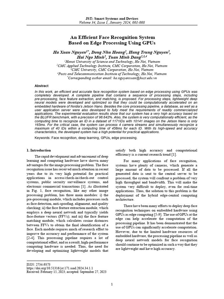 Face Recognition System Pdf Deep Learning Computer Vision