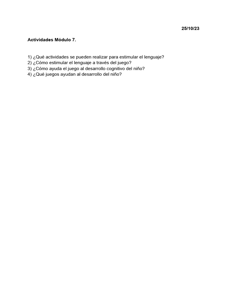 Actividades Módulo 7 | PDF