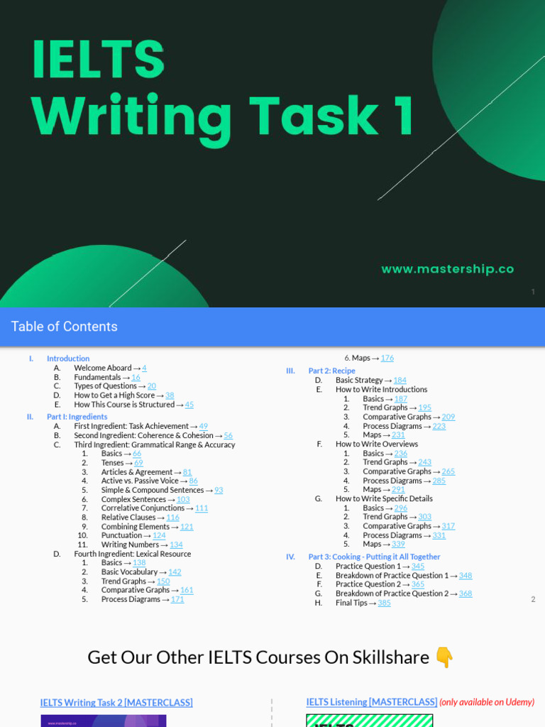 (IELTS AT Writing Task 1) THE BOOK by Mastership (Skillshare) | PDF ...