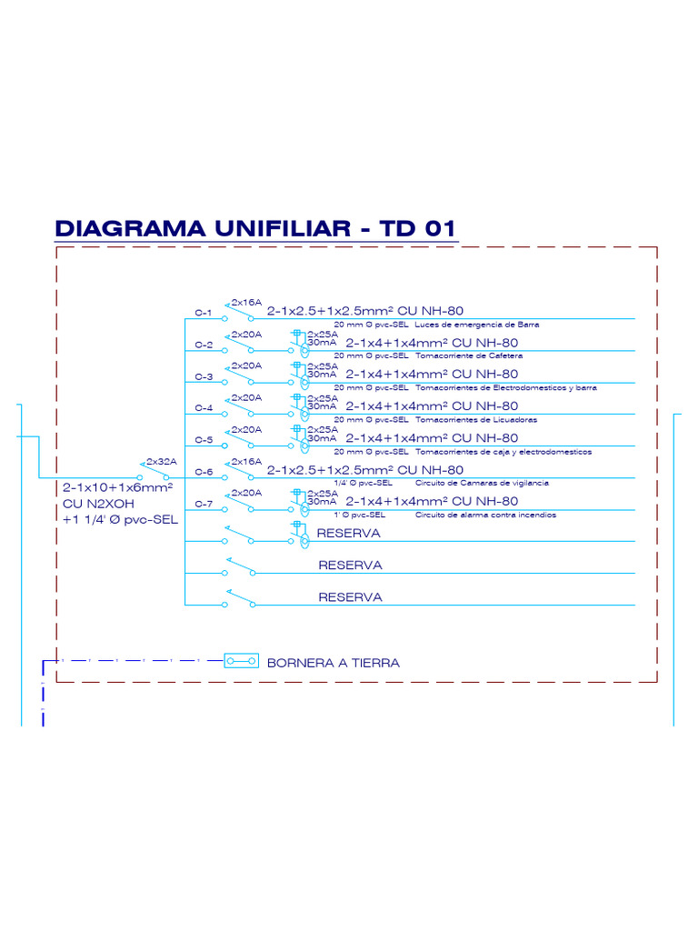 Diagrama Unifilar TD1 | PDF