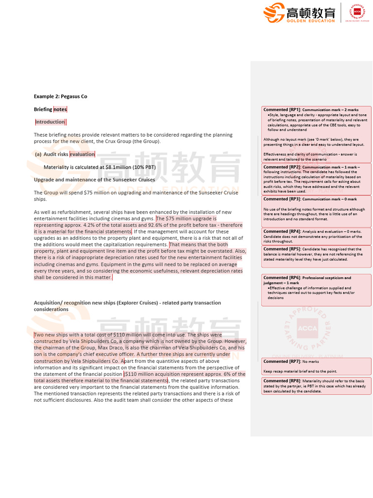 06.AAA illustrative answer example 2 | PDF | Audit | Auditor's Report