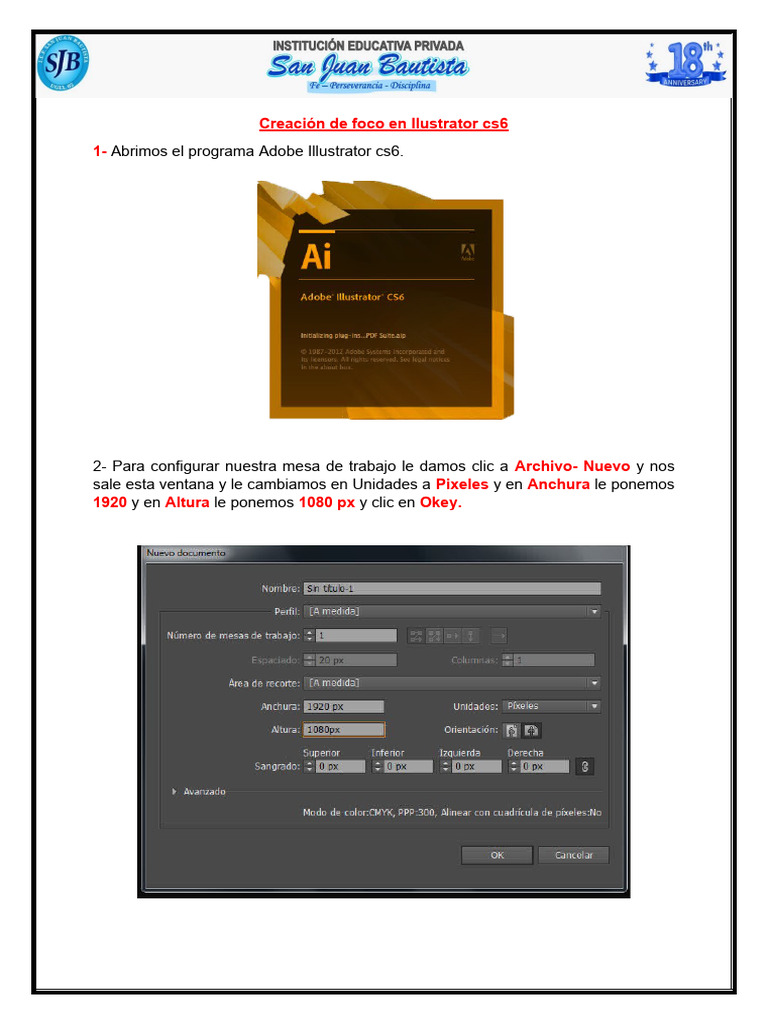 Tema N°6 Creación de Foco en Ilustrator | PDF | Ventana (informática) | Software