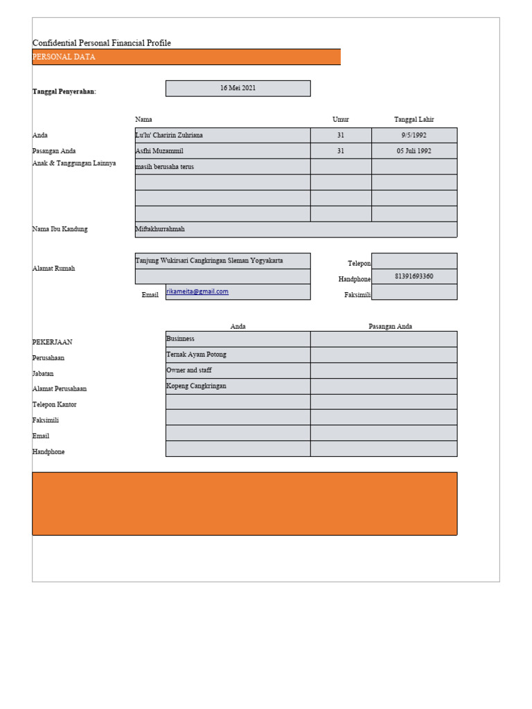 FIF (Financial Information Form) | PDF
