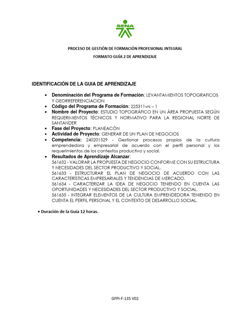 Guia de Aprendizaje 2 | PDF | Análisis FODA | Iniciativa empresarial