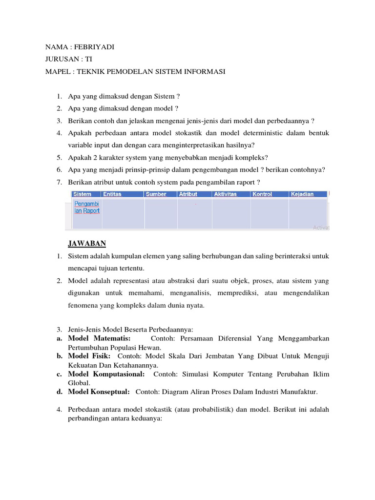 Contoh Model Fisik dan Deterministik | PDF