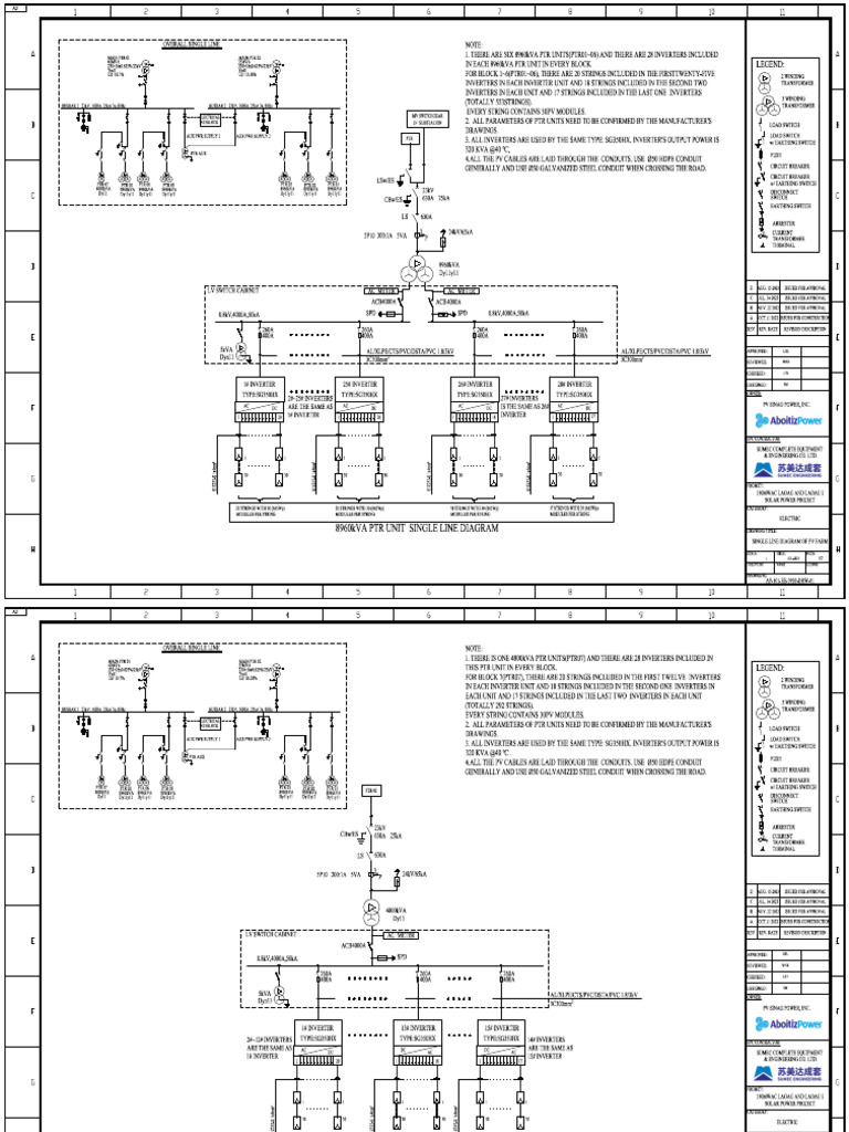 Ap 101 Ee 0920 DRW 01 D Single Line Diagram of PV Farm | PDF