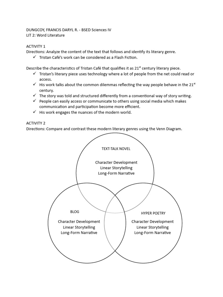 LIT2 Activity | PDF | Fantasy | Narrative