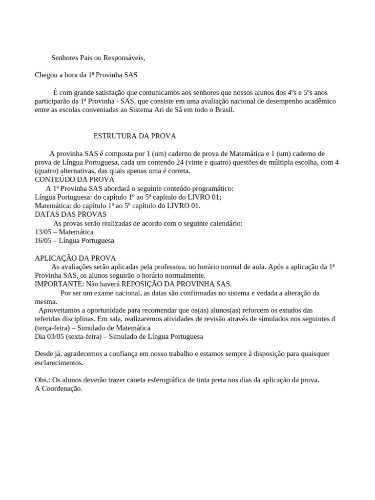 1º Etiqueta Provinha 2024 - Miramar - Abril | PDF