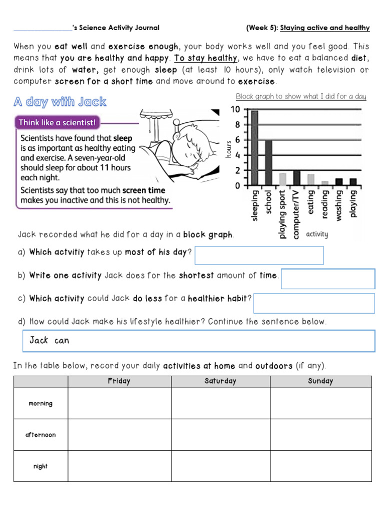 Week 5: Healthy Activity Journal | PDF
