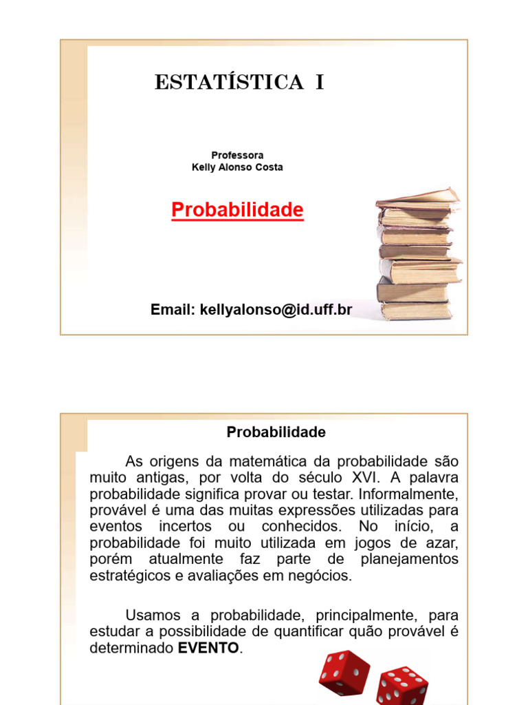 AULA 3 Est 1 - Probabilidade | PDF | Probabilidade | Números
