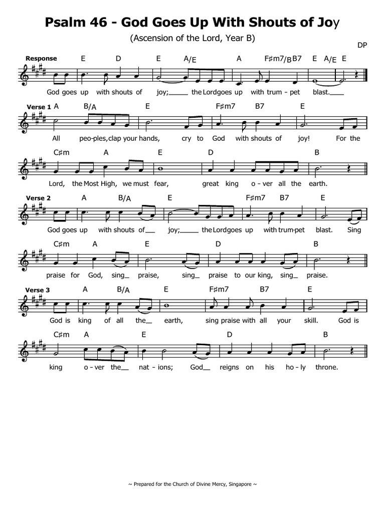 Psalm 46 God Goes Up With Shouts of Joy - E Major | PDF | Old Testament ...