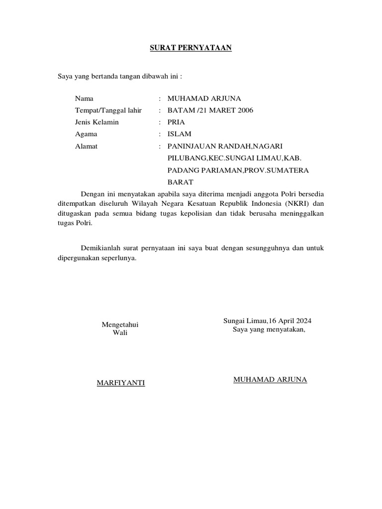 SURAT_PERNYATAAN_NKRI_FAREZ[1] | PDF