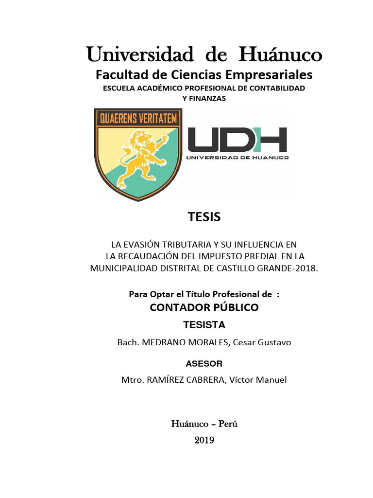 Medrano Morales, Cesar Gustavo | PDF | Impuestos | Evasión de impuestos