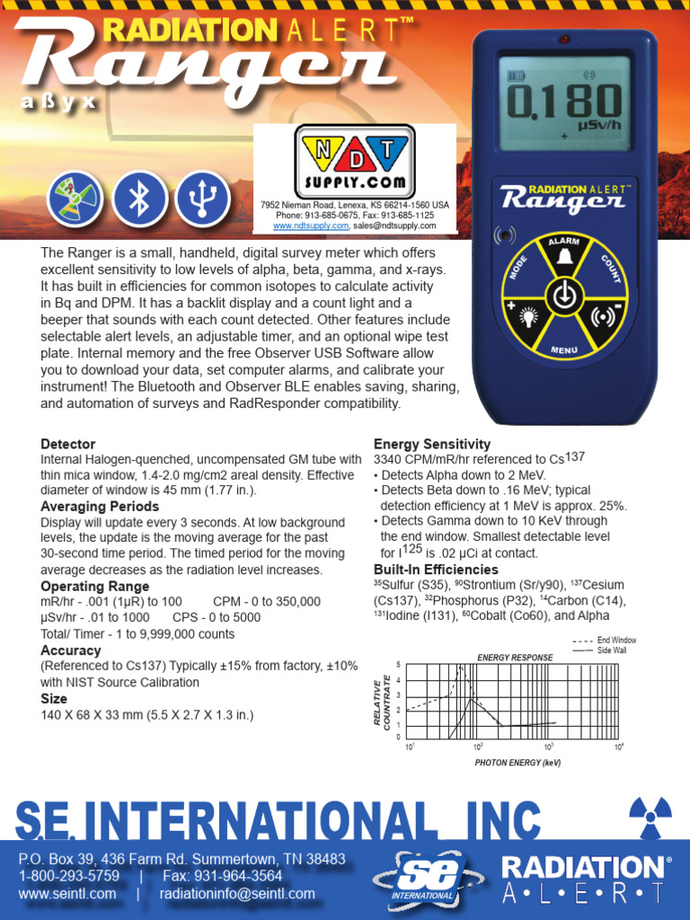 SE International - Ranger - FullPage | PDF | Ionizing Radiation | Radiation
