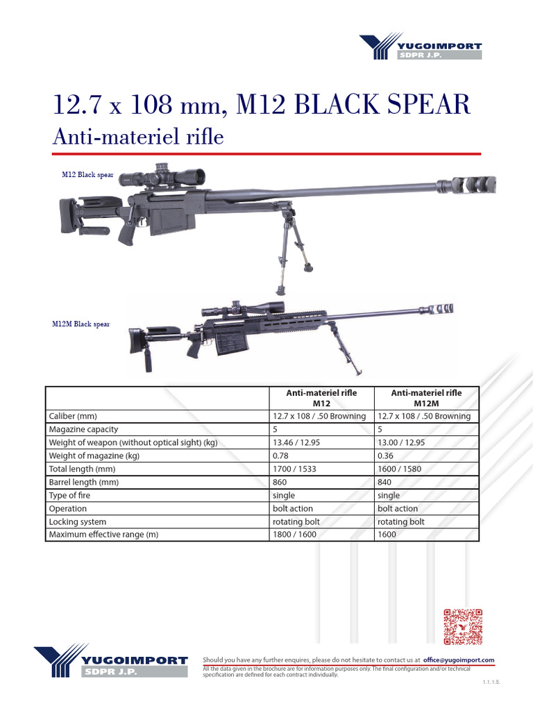 Zastava M12 Black Spear Overview | PDF | Rifle | Firearms