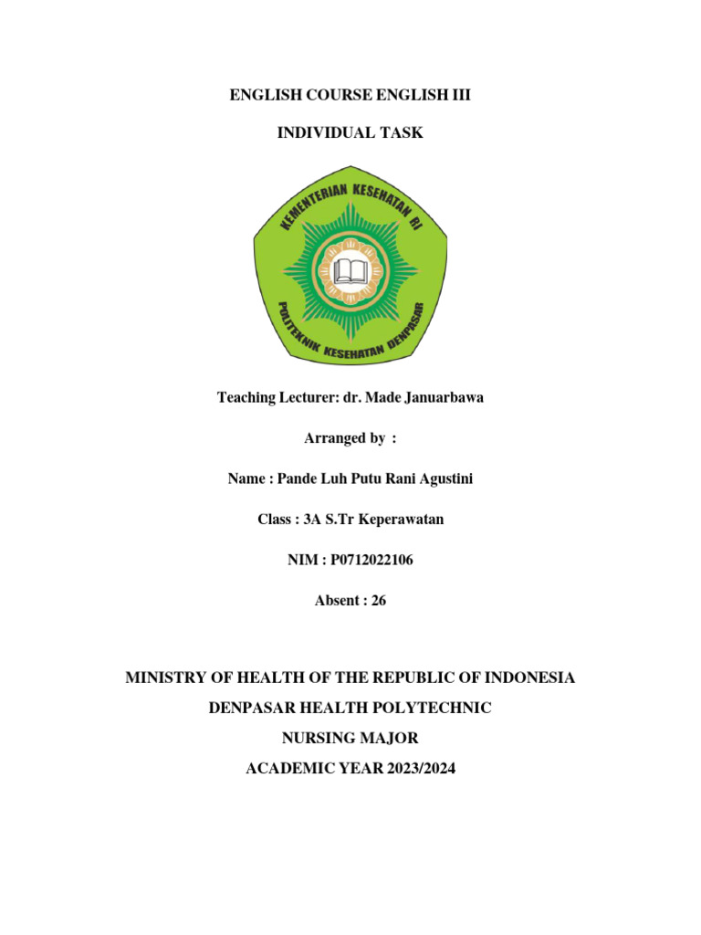 1026 - Pande Luh Putu Rani Agustini .. | PDF | English Language