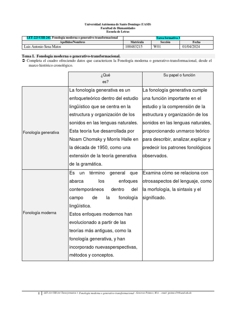 Tarea 3. W01.luis Sena | PDF | Palabra | Fonología