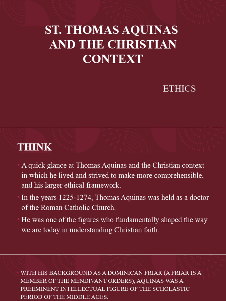 ETHICS-11-ST.-THOMAS-AQUINAS-AND-THE-CHRISTIAN-CONTEXT | PDF | Thomas Aquinas | Conscience
