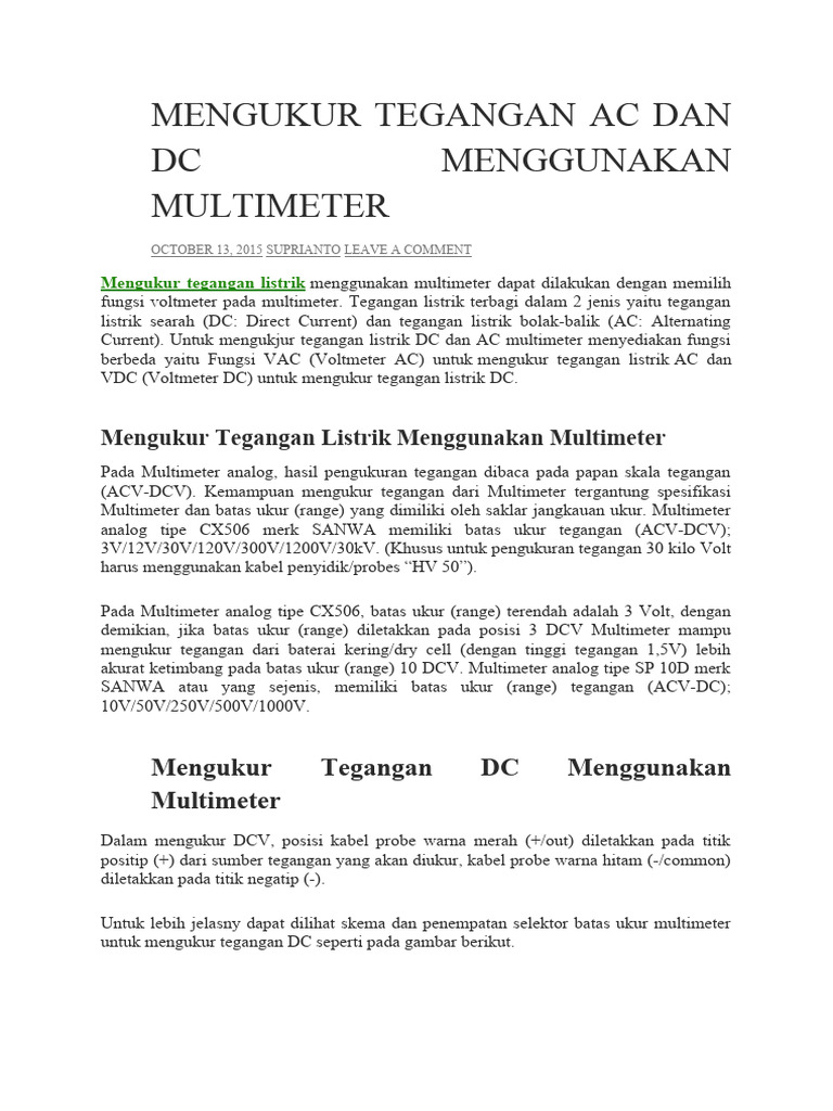 pengukuran multimeter | PDF