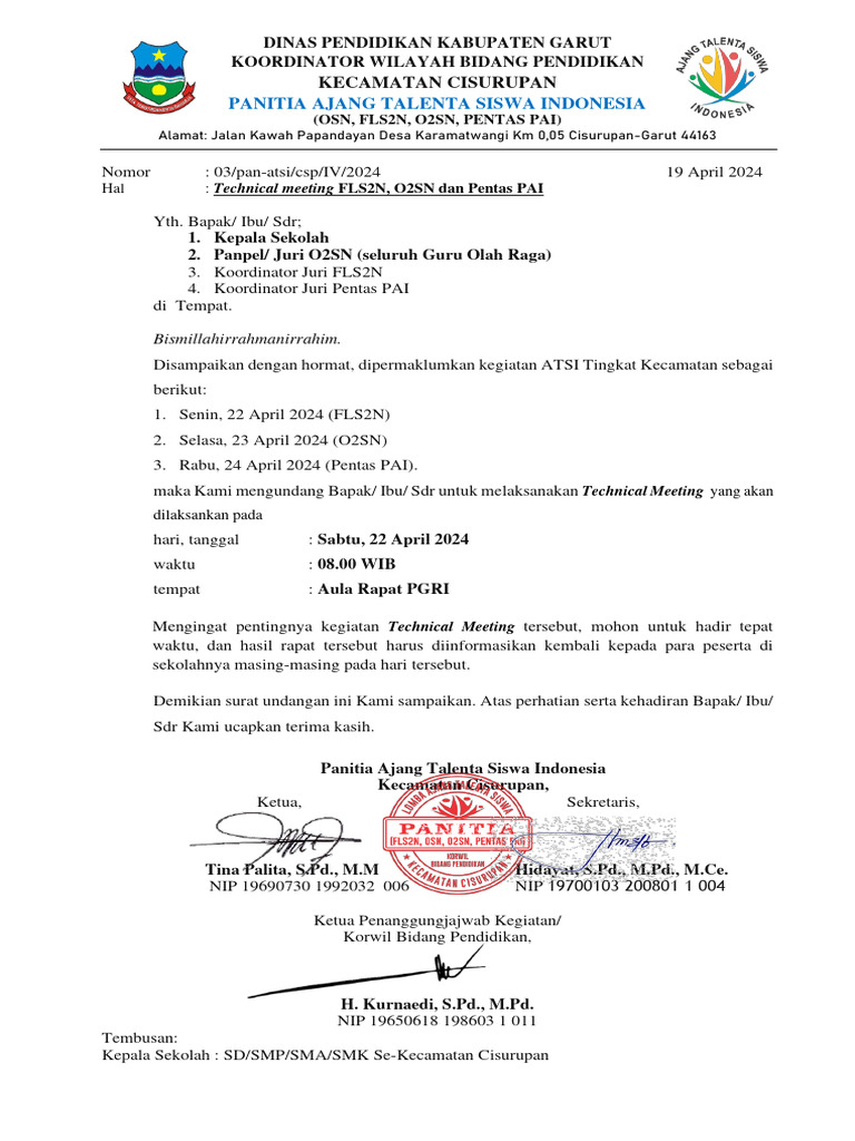 SRT Udgn 03 Rapat Teknikal Meeting ATSI Rev | PDF