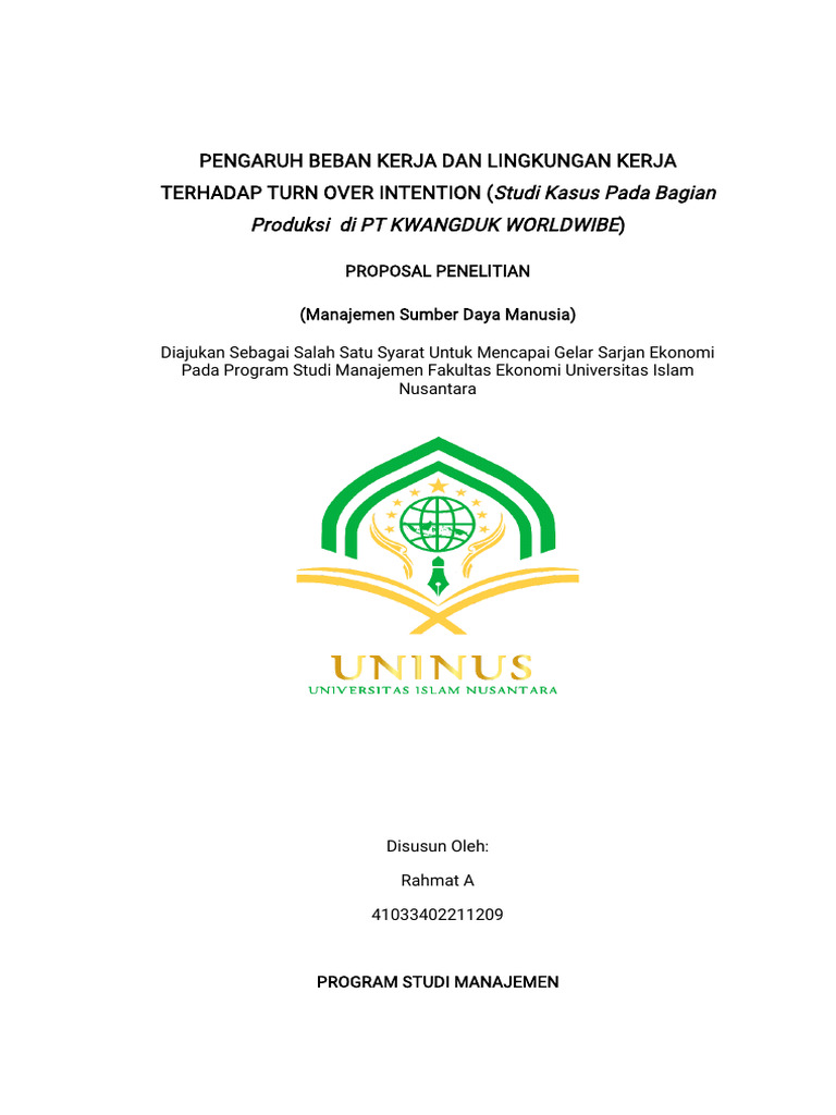 Uts Metlit (Pengaruh Beban Kerja Dan Lingkungan Kerja ( | PDF