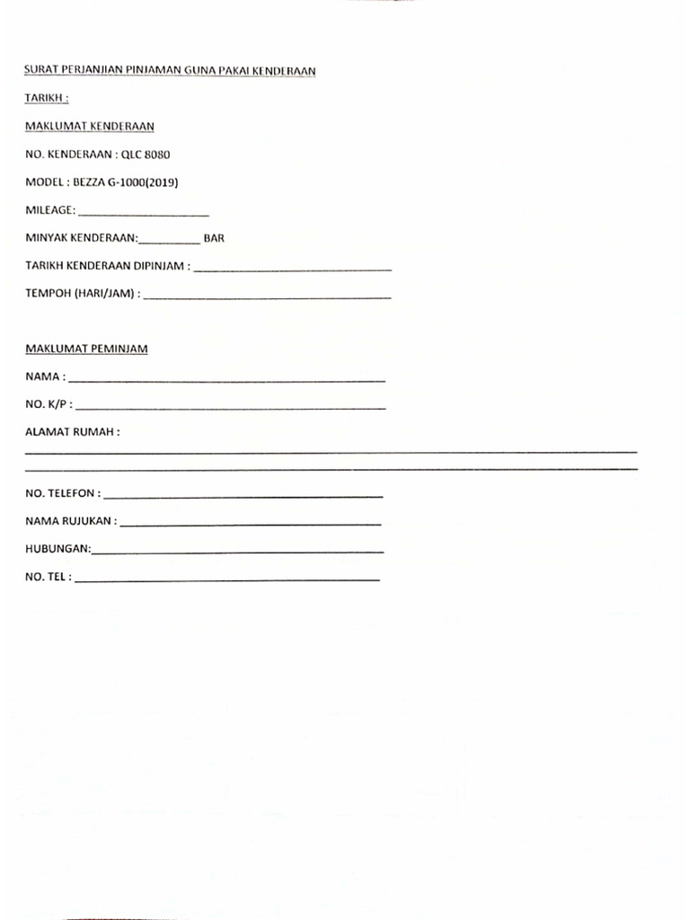 Borang Sewa Keta | PDF
