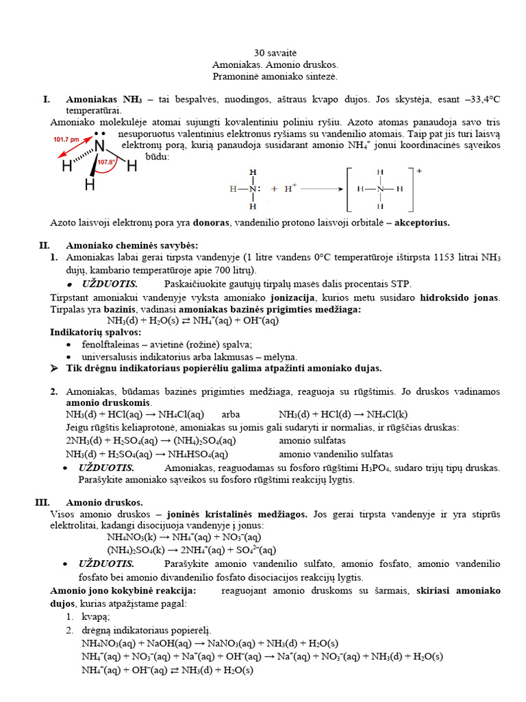 30 Savaite Amoniakas | PDF