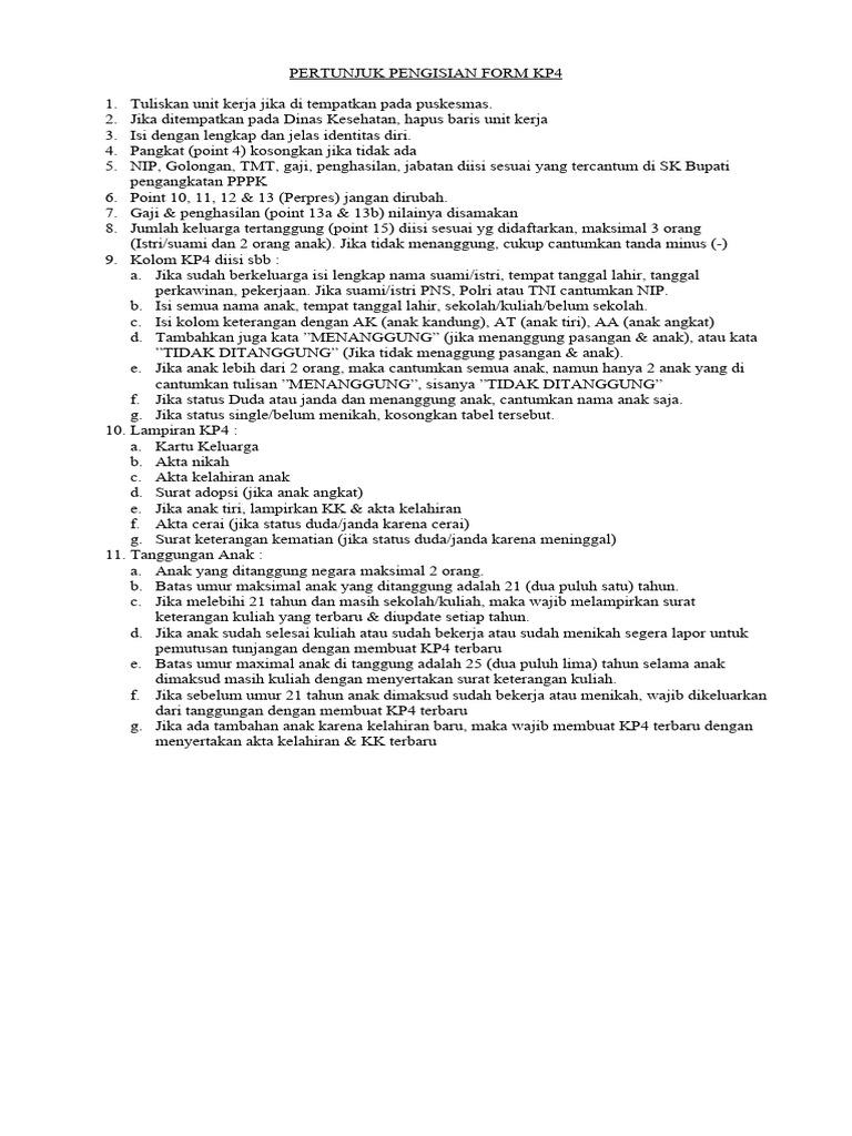 FORM KP4 Terbaru | PDF