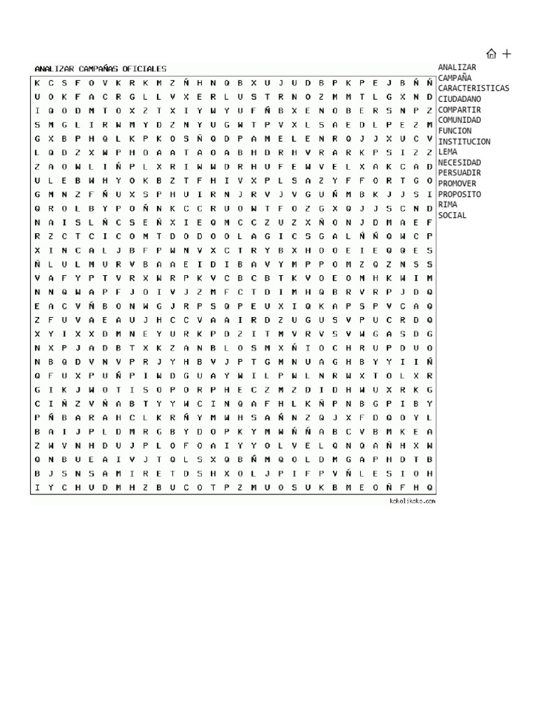Sopas de Letras - Camapañas-Oficiales | PDF