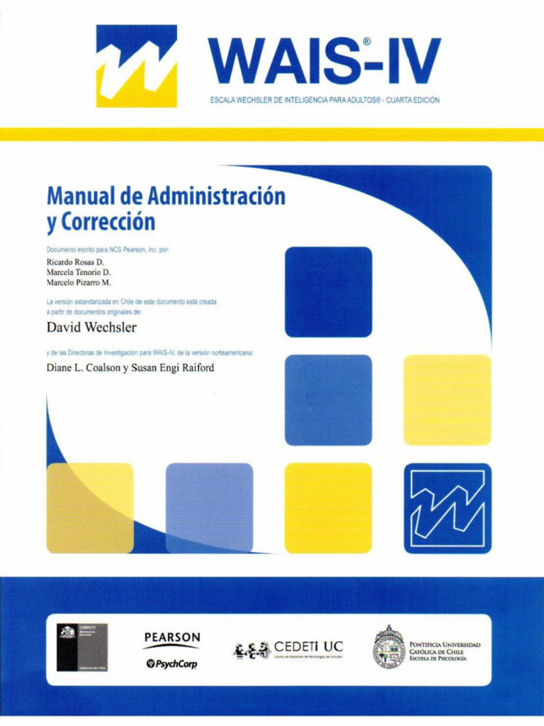Manual Wais IV | Descargar gratis PDF | Escala de inteligencia para adultos de Wechsler ...