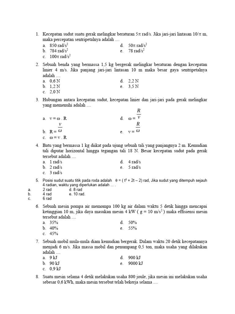 SOAL Fisika Kelas XI | PDF