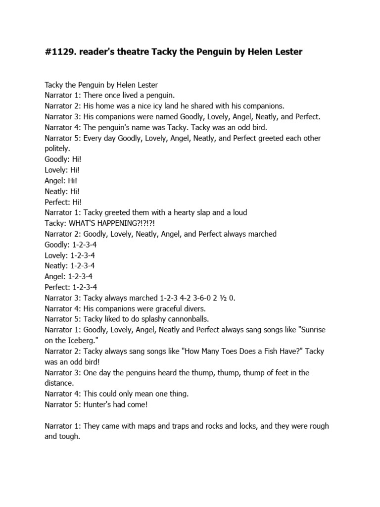 Reader's Theater Pinguin | PDF