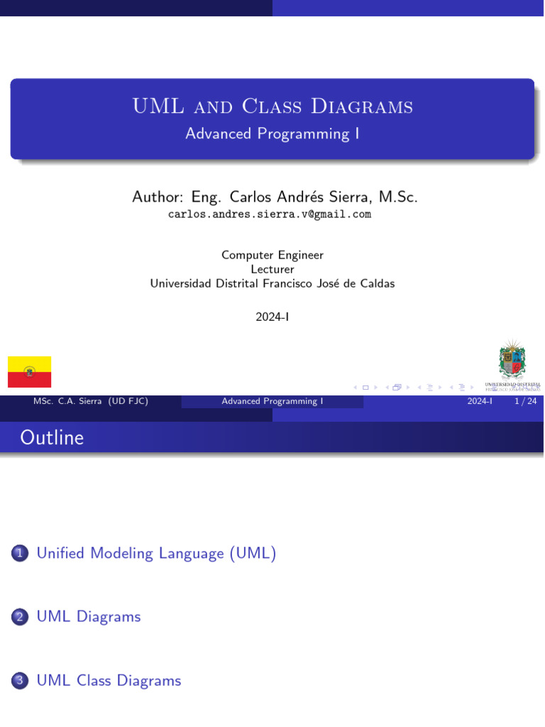 UML and Class Diagrams: Advanced Programming I | PDF | Unified Modeling Language | Class ...