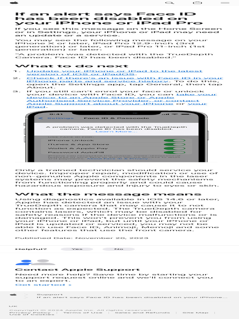 If An Alert Says Face ID Has Been Disabled On Your Iphone or Ipad Pro ...