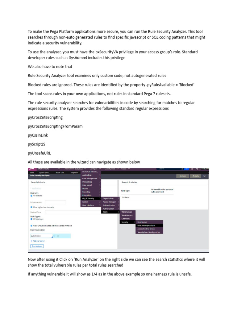 Rule Security Analyzer in Pega | PDF