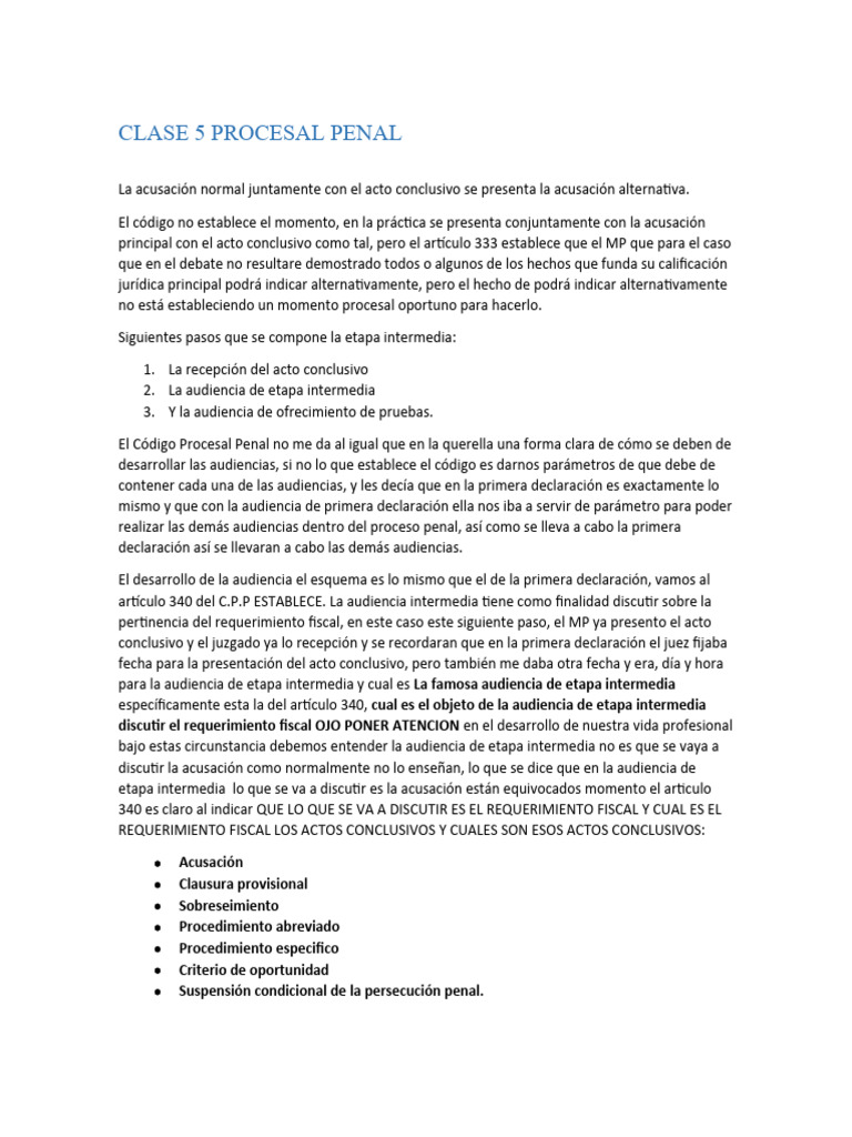 Audiencia Intermedia en Procesal Penal | PDF | Sentencia (ley) | Fiscal