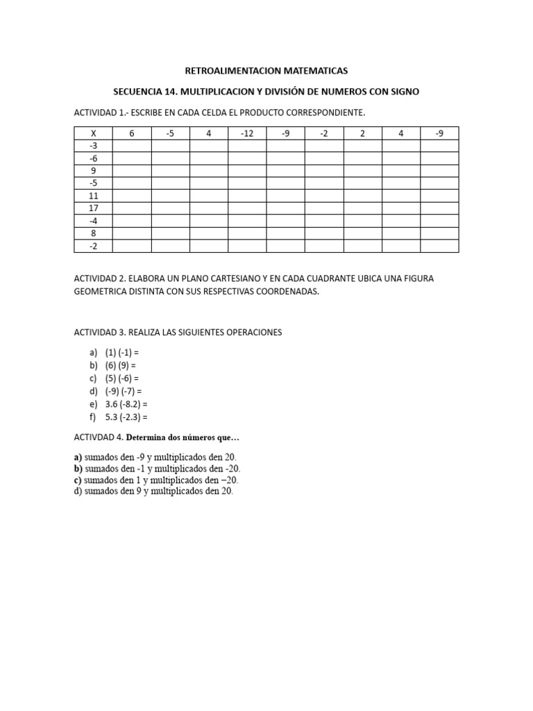 Retroalimentacion Matematicas | PDF