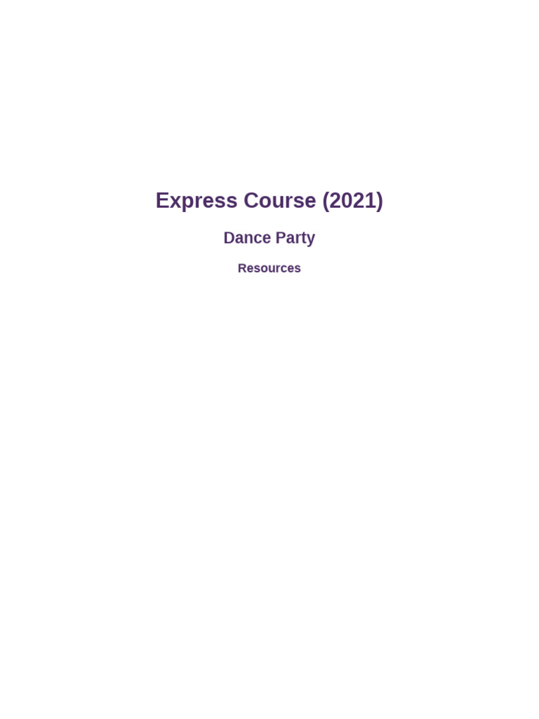 Express Course 2021 Resources | PDF