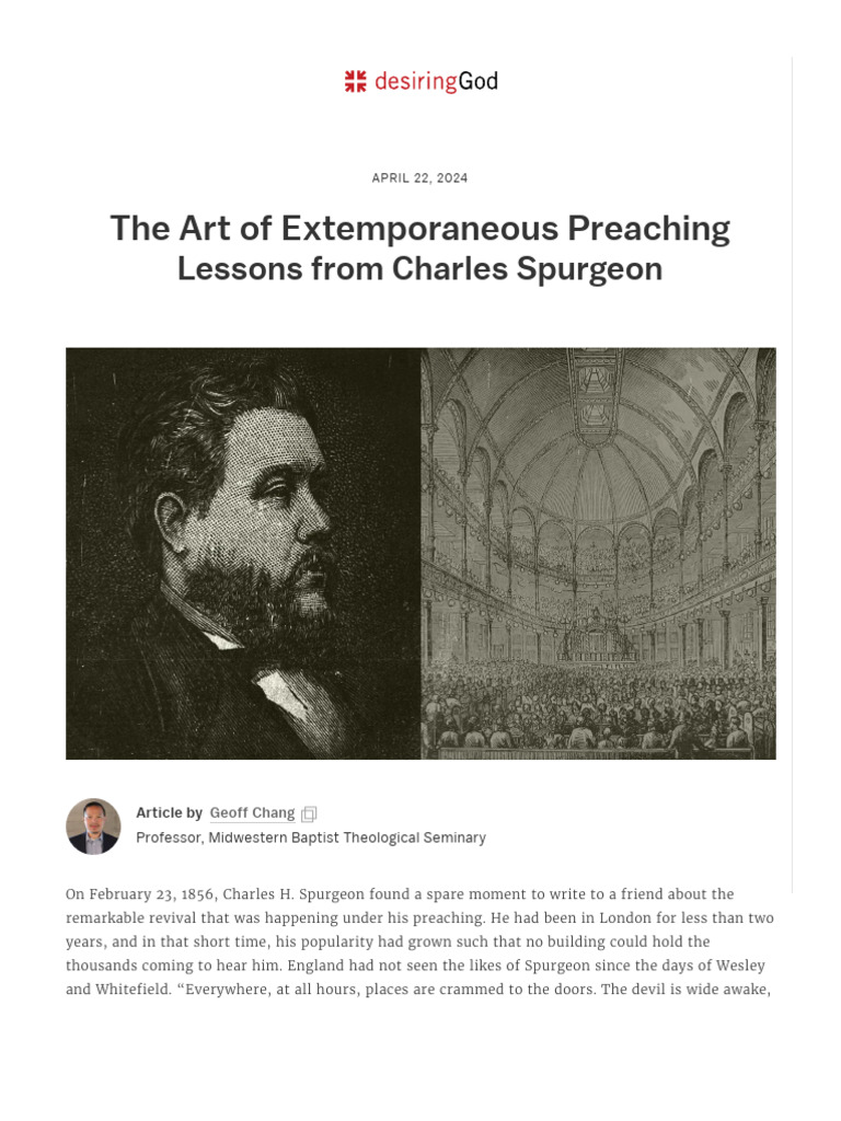 The Art of Extemporaneous Preaching - Lessons From Charles Spurgeon ...