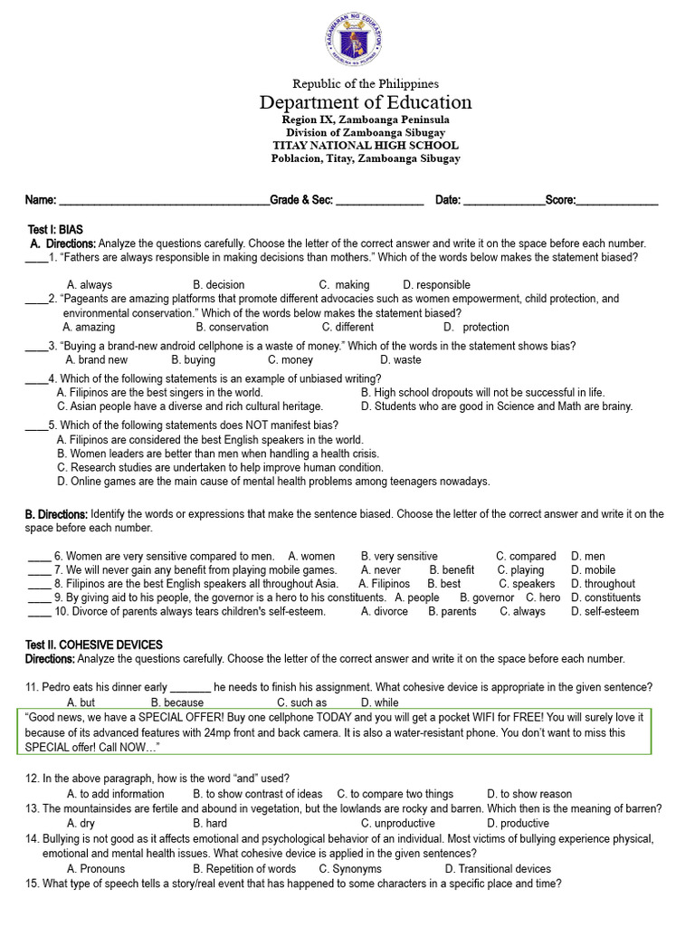 Third-Grading-Exam-2023-2024 - A4 | PDF | Sita | Ramayana