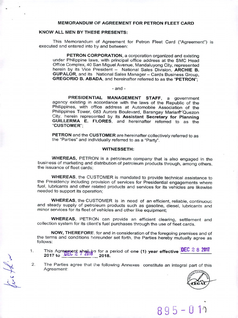 Contract Petron RIM02 Feb 2018 | PDF