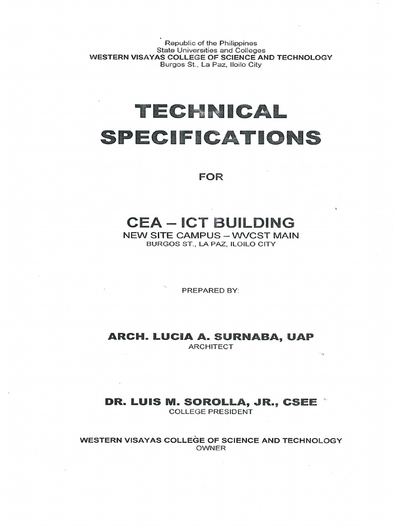 Technical Specifications | PDF