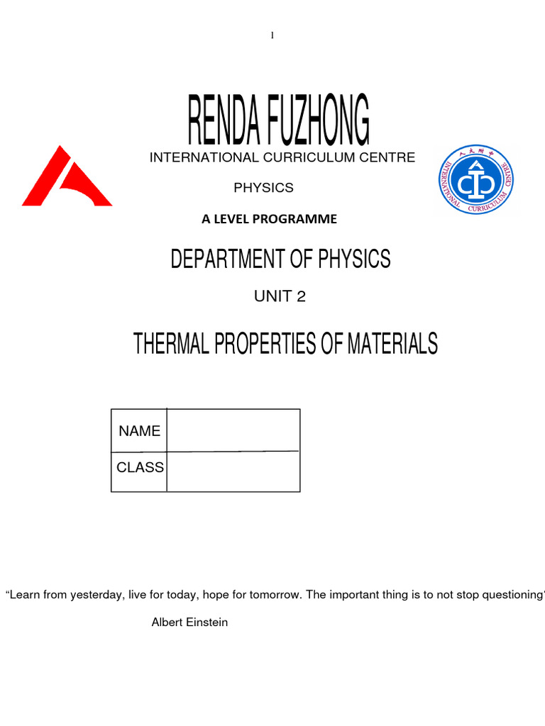 Thermal Properties of Materials | PDF | Gases | Temperature
