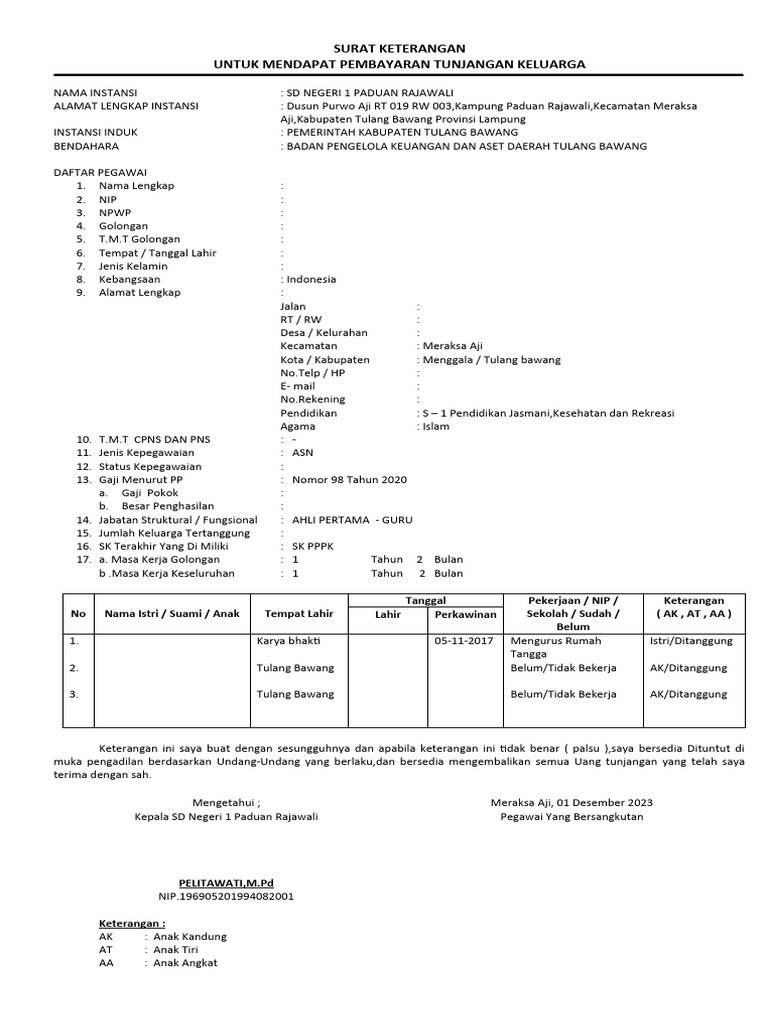 FORMAT Kp4 Terbaru | PDF