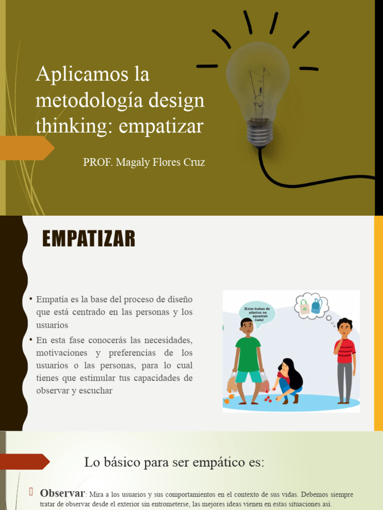 Aplicamos la metodología design thinking-EMPATIZAR | PDF | Empatía ...