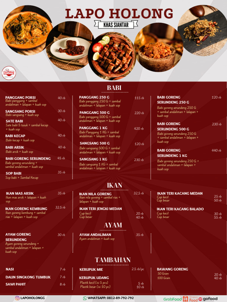 Menu Lapo Holong Khas Siantar | PDF