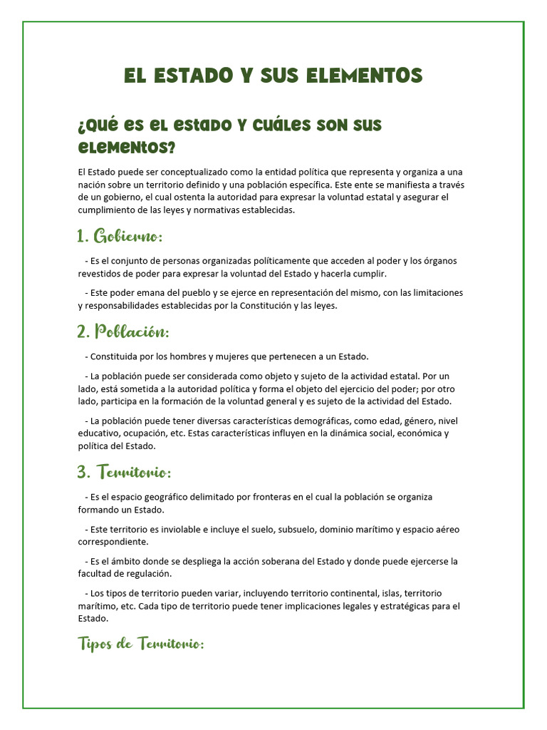 Elementos Clave del Estado y su Estudio | PDF | Estado (política ...